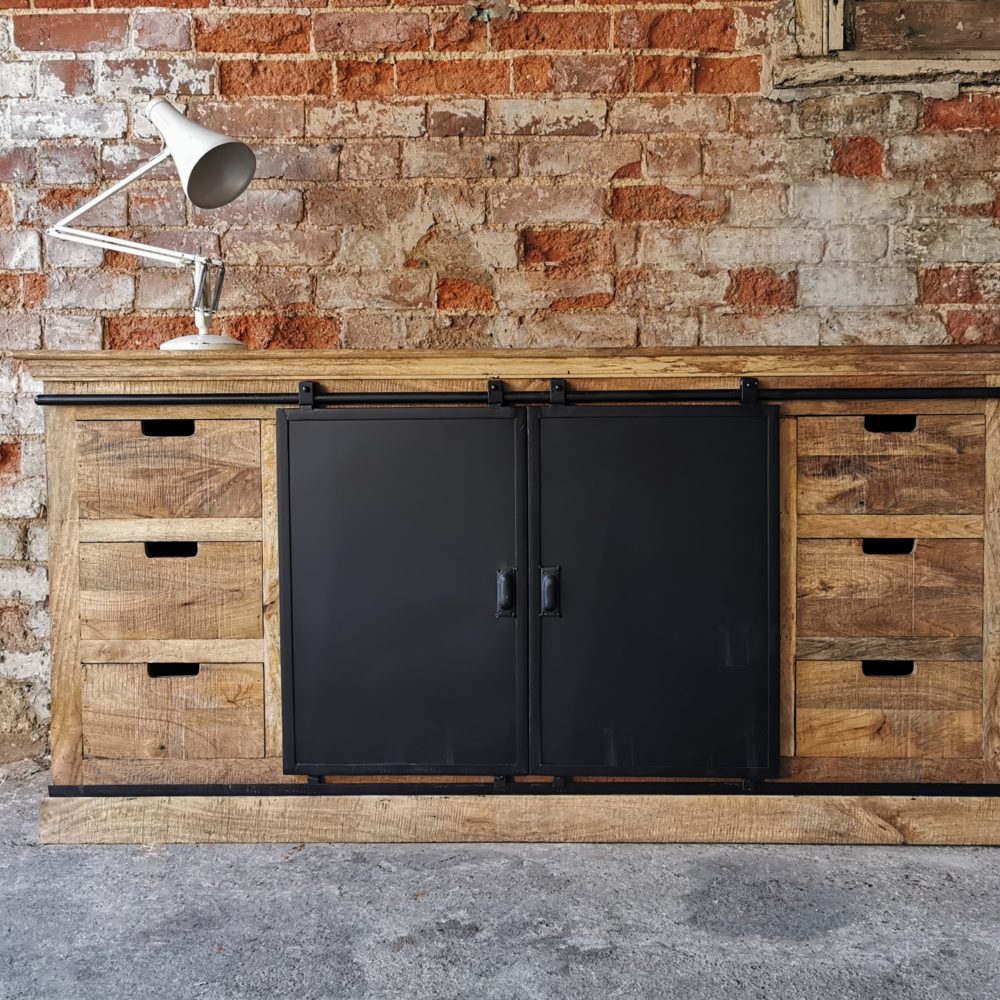 OUT OF STOCK: Low Slung Steel Sideboard - Cambrewood