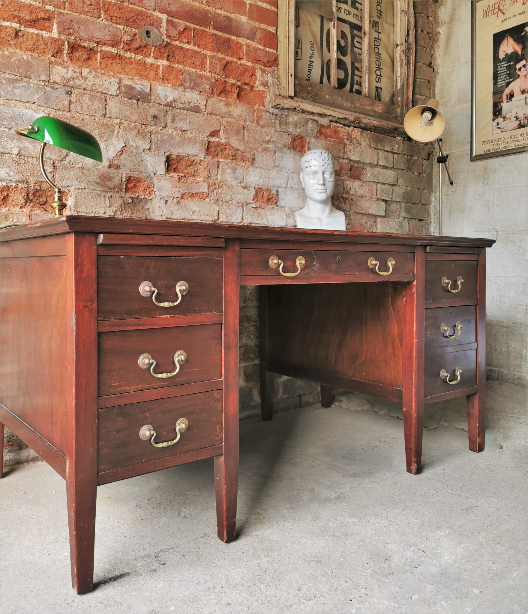 SOLD: 1940s Cookes Leather Top Desk - Cambrewood