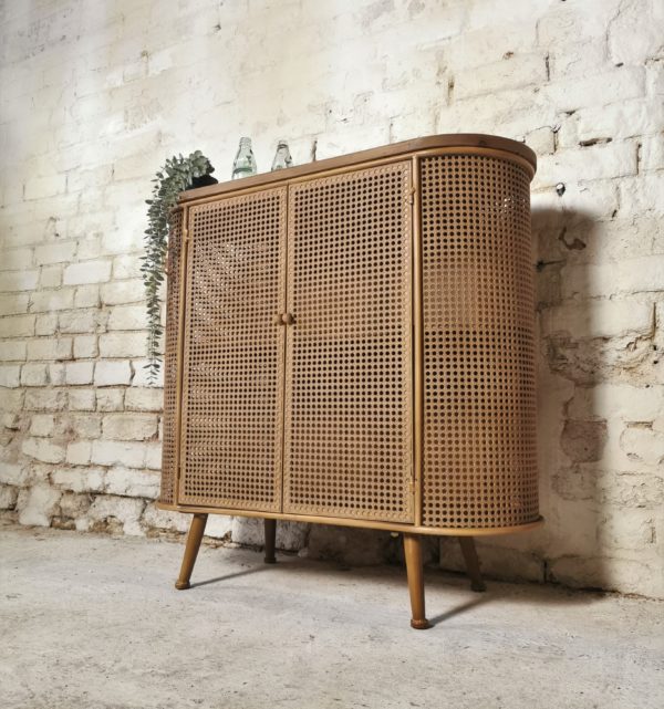 IN STOCK: Wooden Topped Retro Cocktail Cabinet - Cambrewood