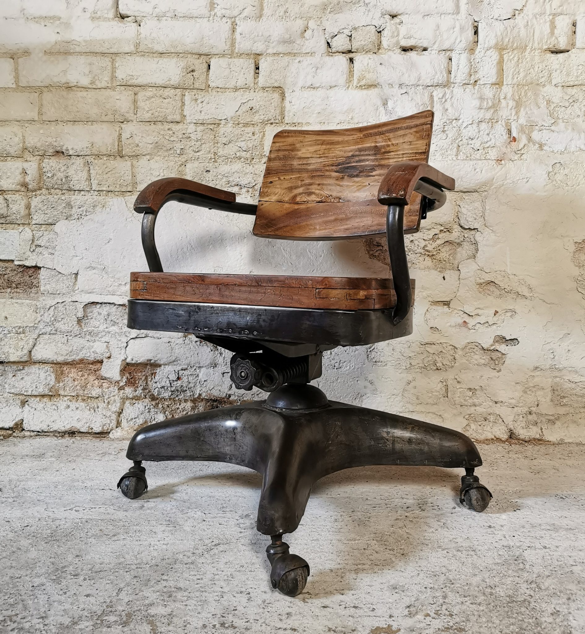 SOLD: 1930s Industrial Steel Tanker Chair - Cambrewood