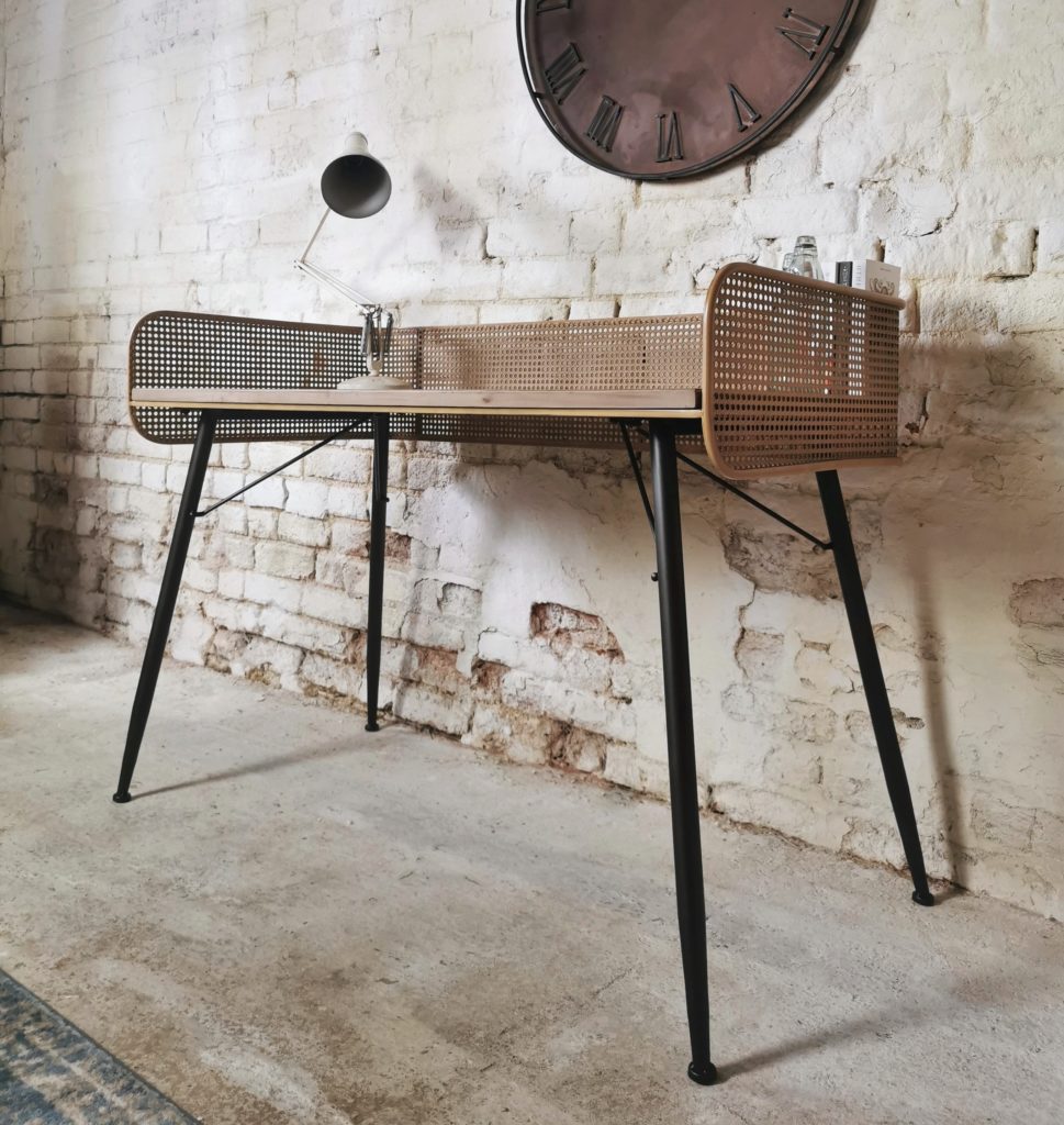 Steel Rattan & Wood Desk - Cambrewood