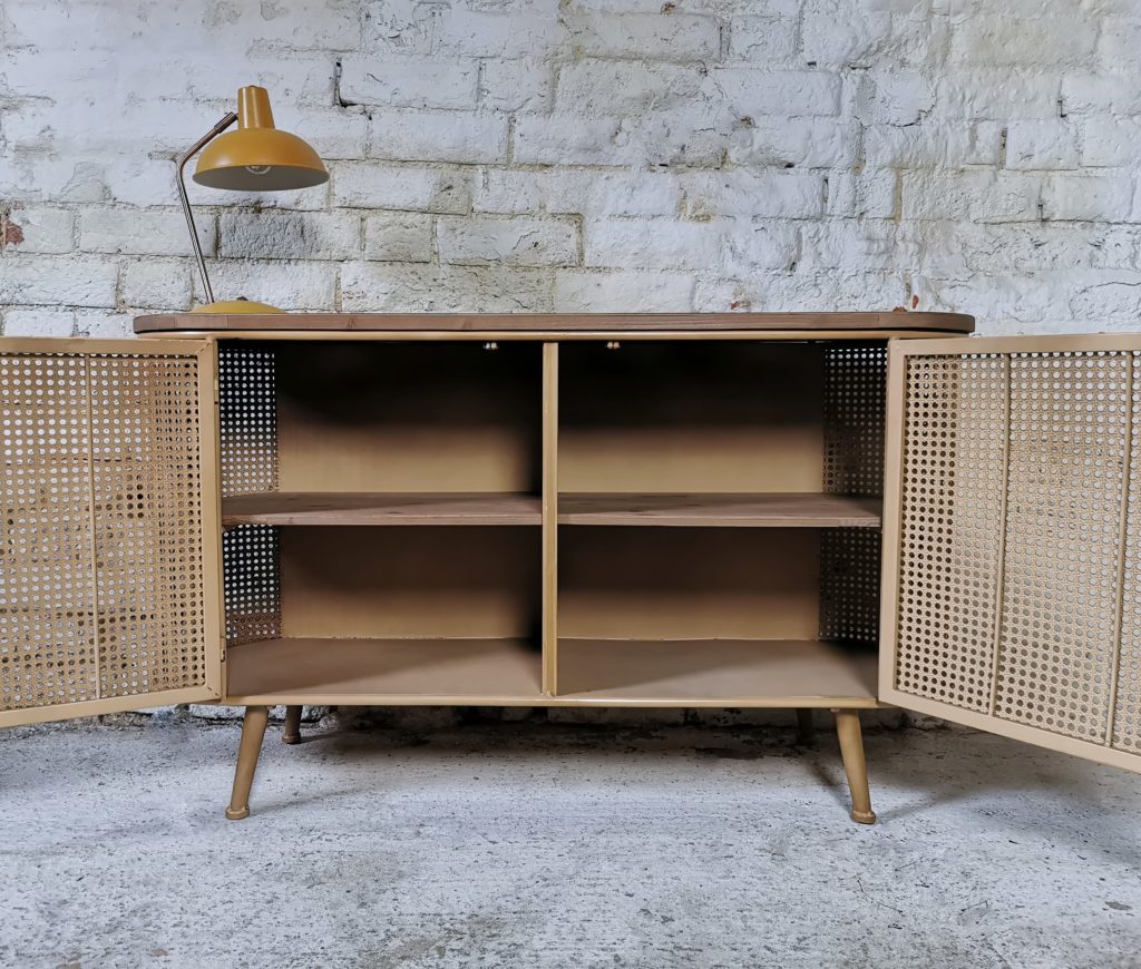 SOLD: Rattan & Wood Top Sideboard - Cambrewood