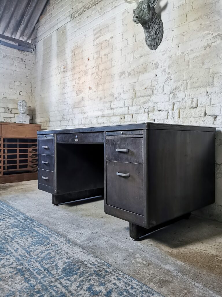 SOLD: 1950s Steel Tanker Desk -Exceptional! - Cambrewood