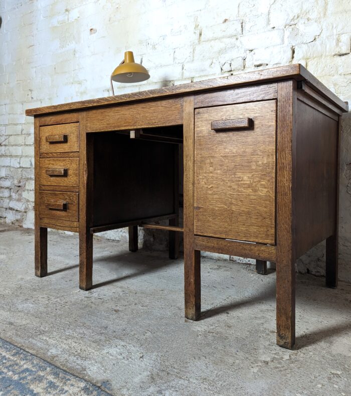 SOLD: 1940s Oak Study Desk - Cambrewood