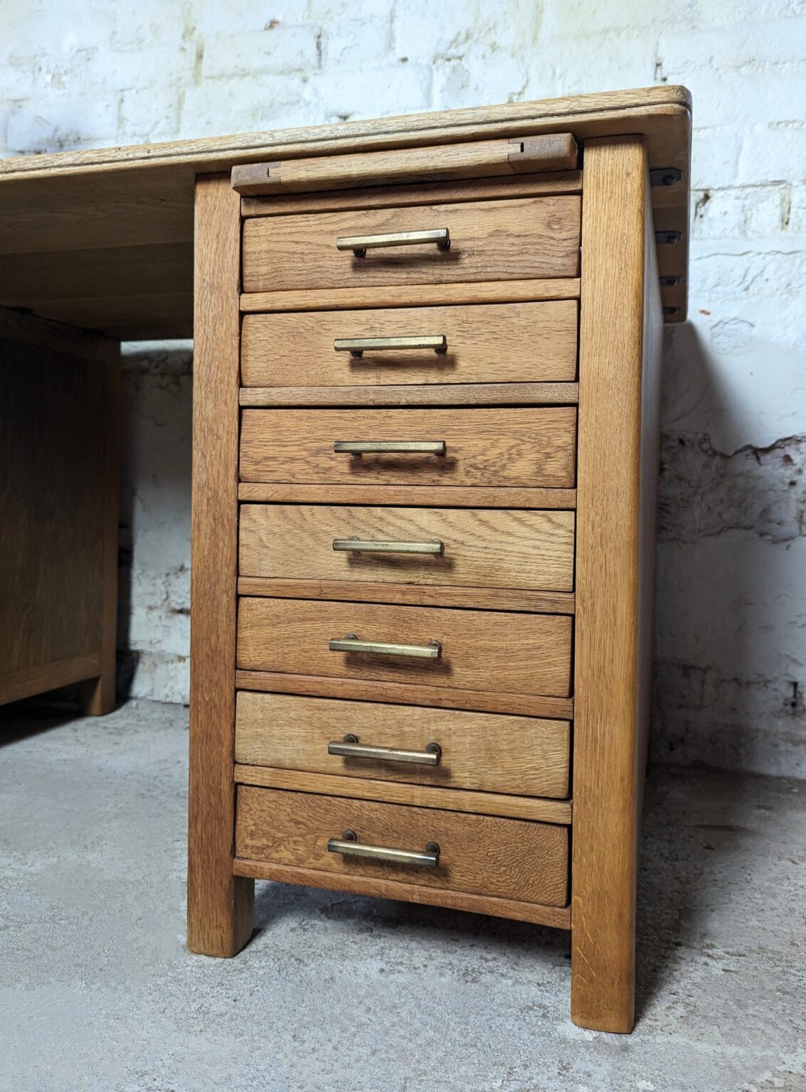 SOLD: 1930s Solid Oak Laboratory Desk - Cambrewood
