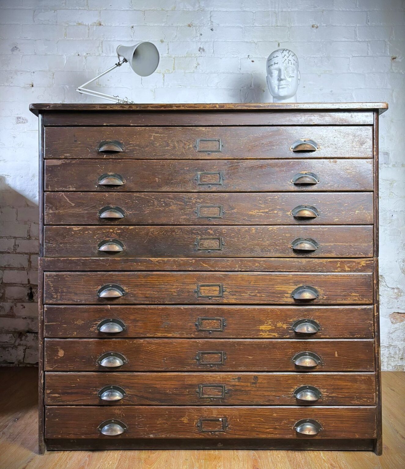 SOLD: Large Oak Architects Plan Chest - Cambrewood