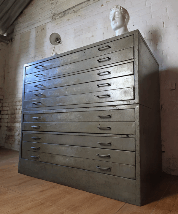 XL Mid Century Steel Architects Plan Chest - Cambrewood